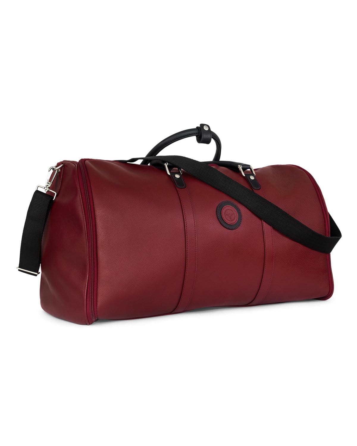 GLOBETROTTER - Full-grain Leather Weekender Garment Bag - Red/Black ...