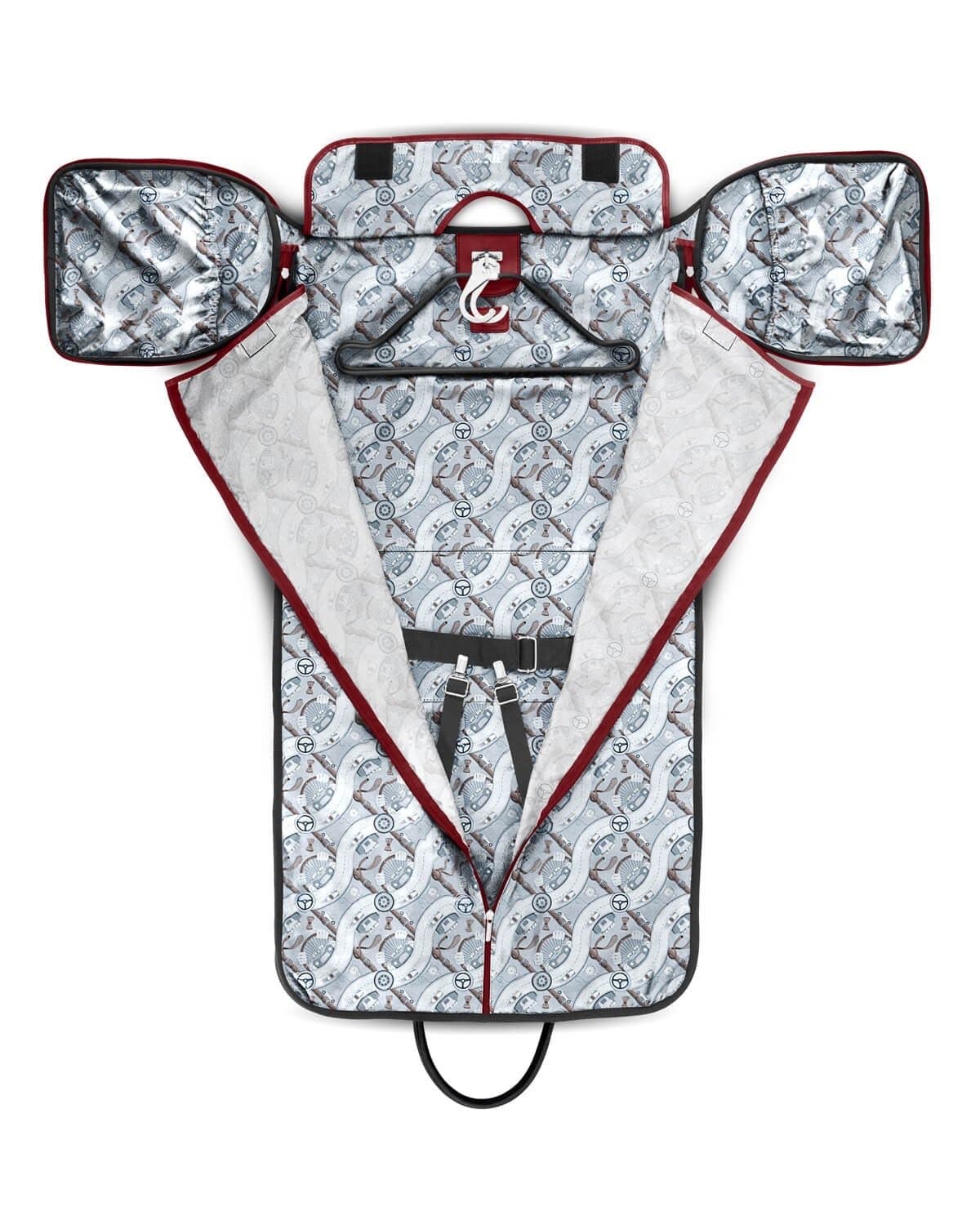 GLOBETROTTER - Full-grain Leather Weekender Garment Bag - Red/Black ...